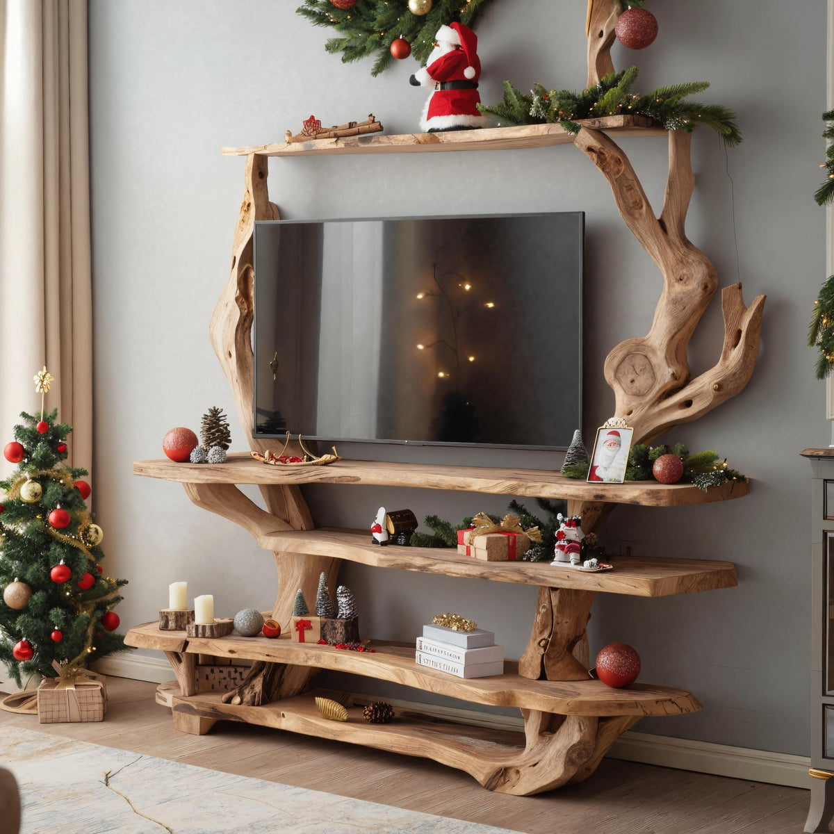 Arborform Sculptural Live Edge TV Cabinet | Organic Solid Wood TV Stand ...